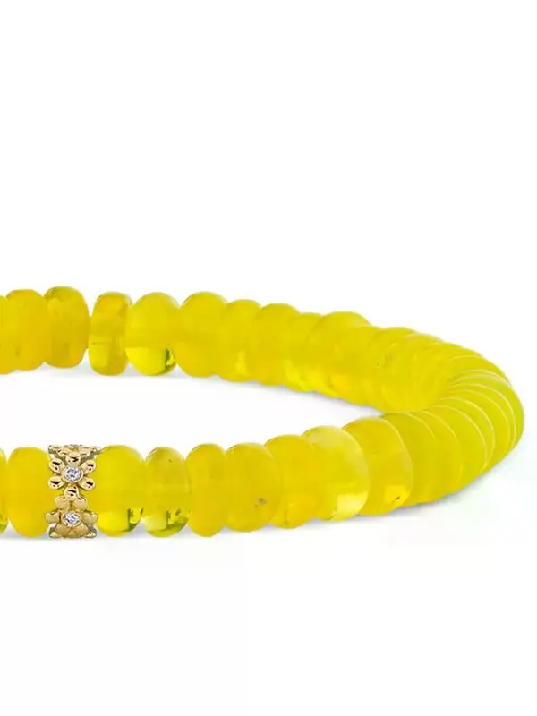 SYDNEY EVAN Opal And Diamond Tiny Daisy Rondelle Bracelet