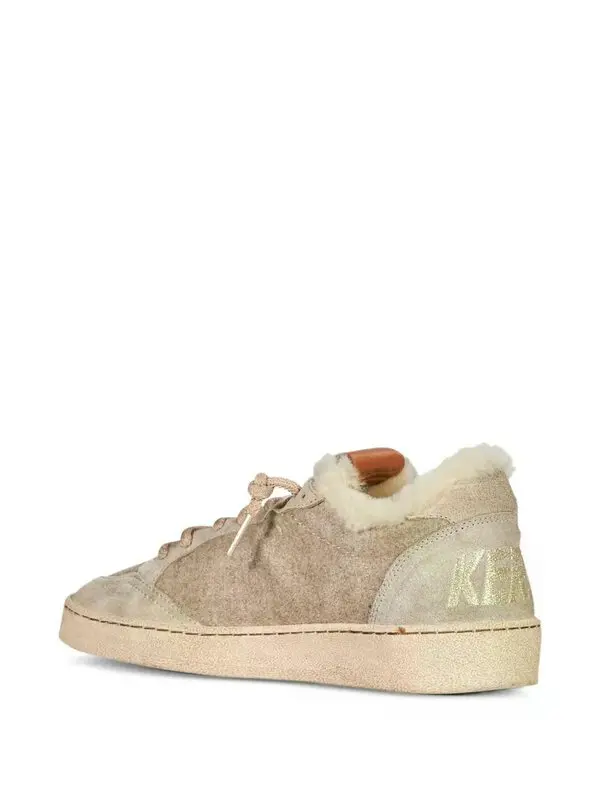 GOLDEN GOOSE Ball Star Wool Sneakers With Gold Leather Star And Shearling Lining