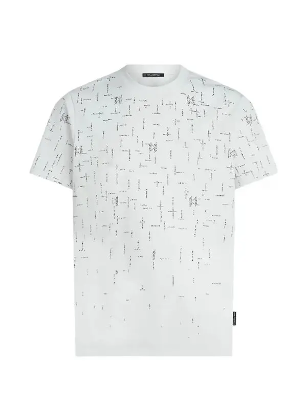 Karl Lagerfeld Monogram Rhinestone T-shirt - White