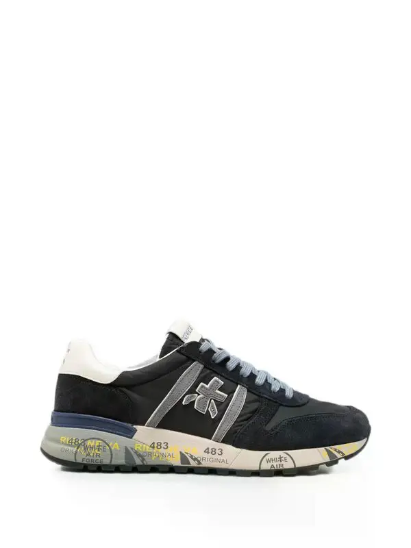 Premiata Lander Logo-patch Sneakers - Blue
