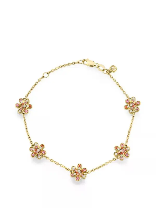 SYDNEY EVAN Flower-motif Sapphire And Diamond Bracelet - Gold