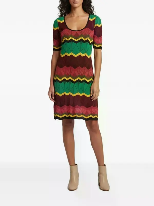 Missoni Zig-zag Pointelle Knit Midi Dress - Green