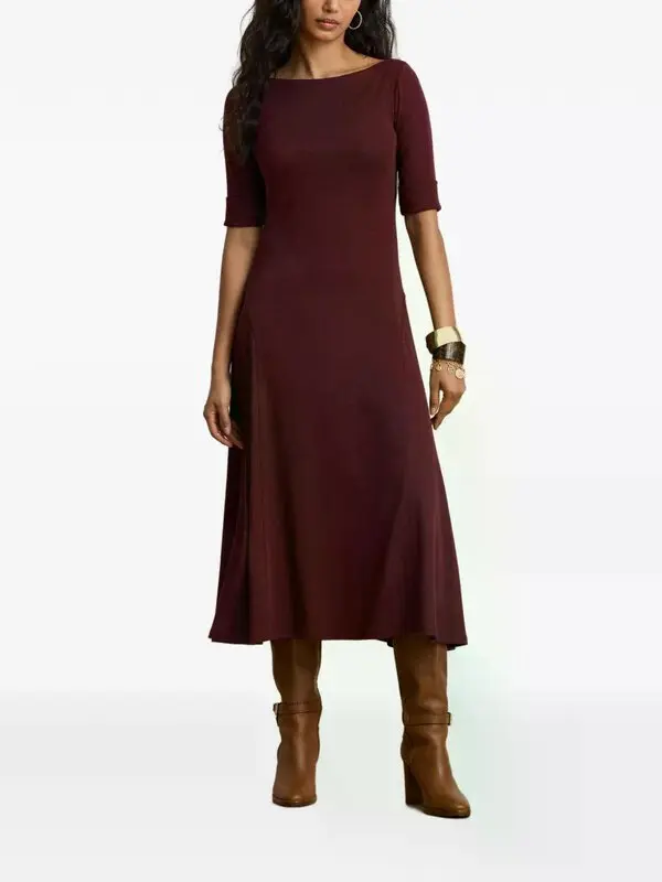 Ralph Lauren Rib-knit Boat-neck Midi Dress