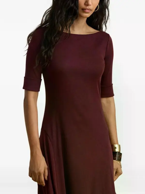 Ralph Lauren Rib-knit Boat-neck Midi Dress