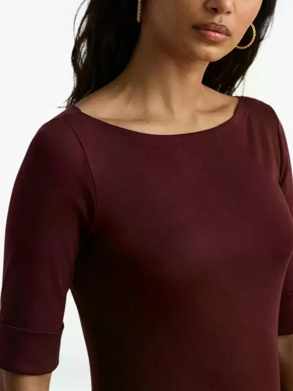 Ralph Lauren Rib-knit Boat-neck Midi Dress