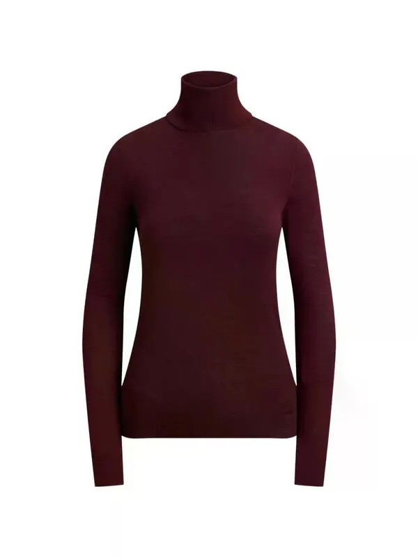 Ralph Lauren Ribbed Turtleneck Top With Logo Plaque