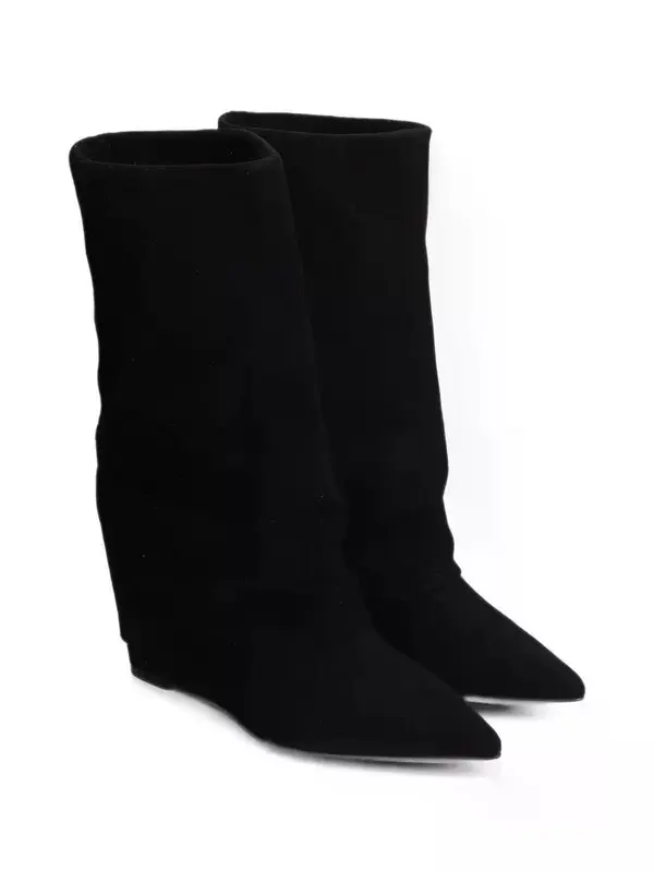 THE SELLER Pointed Toe Wedge Boots - Black