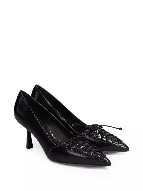 CHANTAL Lace-up Pointed-toe Pumps - Black