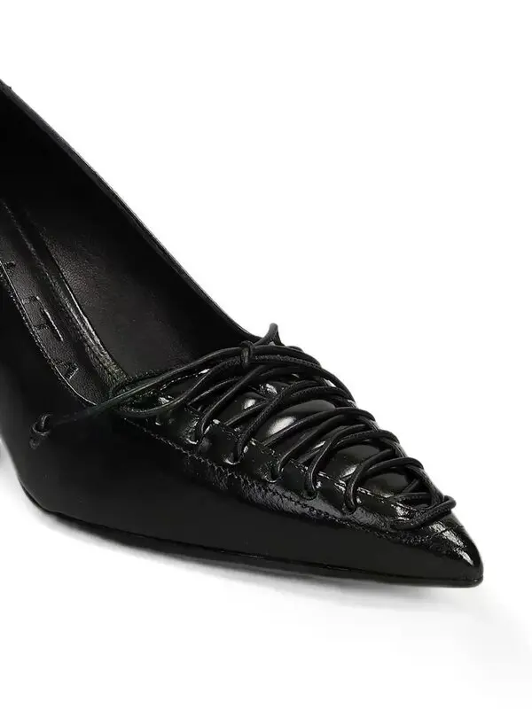 CHANTAL Lace-up Pointed-toe Pumps - Black