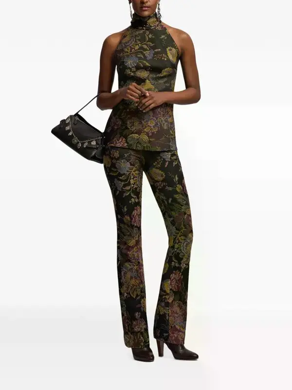 Ralph Lauren Floral-print Silk-blend Top