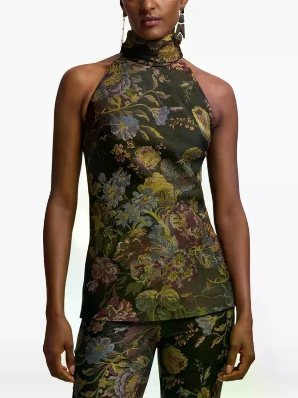Ralph Lauren Floral-print Silk-blend Top