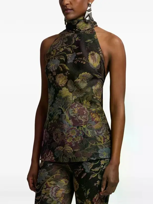 Ralph Lauren Floral-print Silk-blend Top