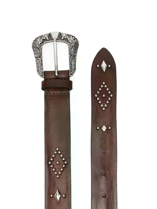 Orciani Stud-embellished Leather Belt