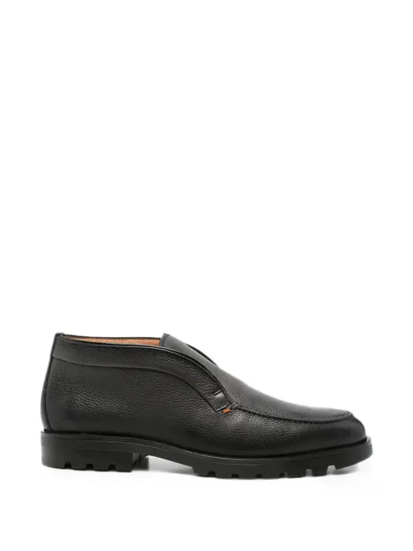 Santoni Round-toe Leather Loafers
