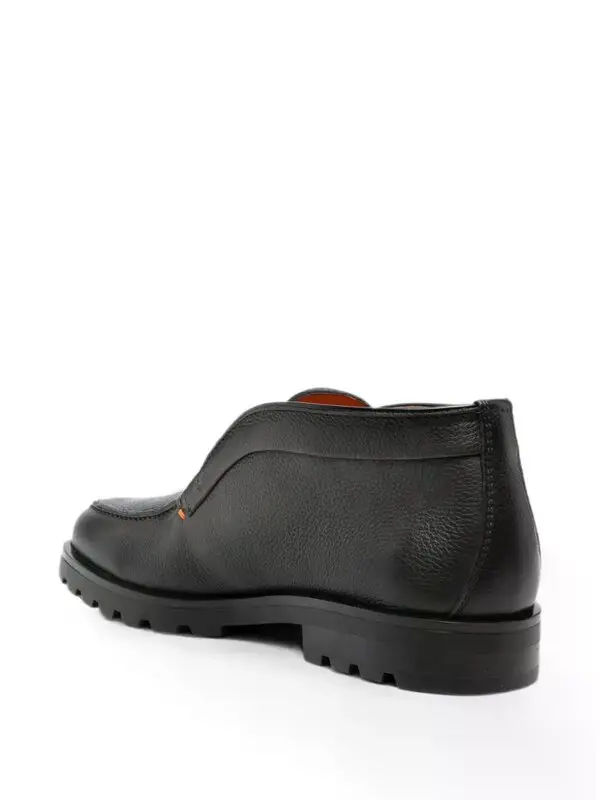 Santoni Round-toe Leather Loafers