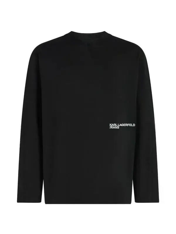 Karl Lagerfeld Long-sleeve Cotton T-shirt - Black