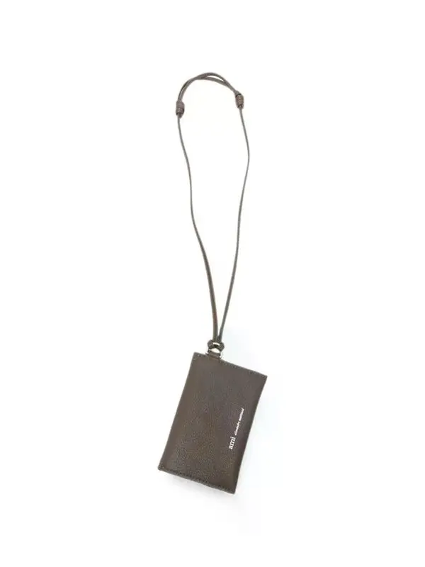 AMI Paris Etienne Envelope-style Leather Card Holder