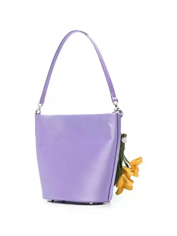 SELF-PORTRAIT Satin Floral-charm Tote Bag - Purple