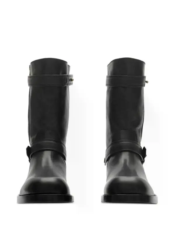 Burberry Kent Leather Biker Boots