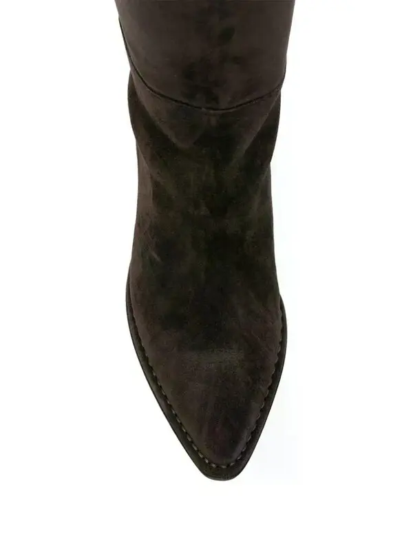 DEL CARLO Pointed Toe Suede Knee-high Boots