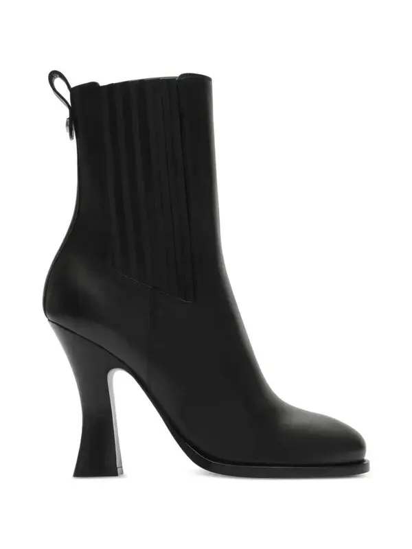 Burberry Leather Sculptural Heel Ankle Boots