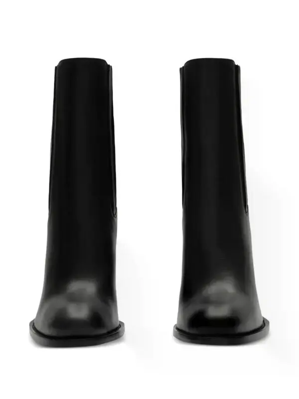 Burberry Leather Sculptural Heel Ankle Boots
