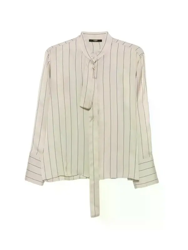 Seventy Pinstripe-pattern Pussy-bow Blouse - Neutrals