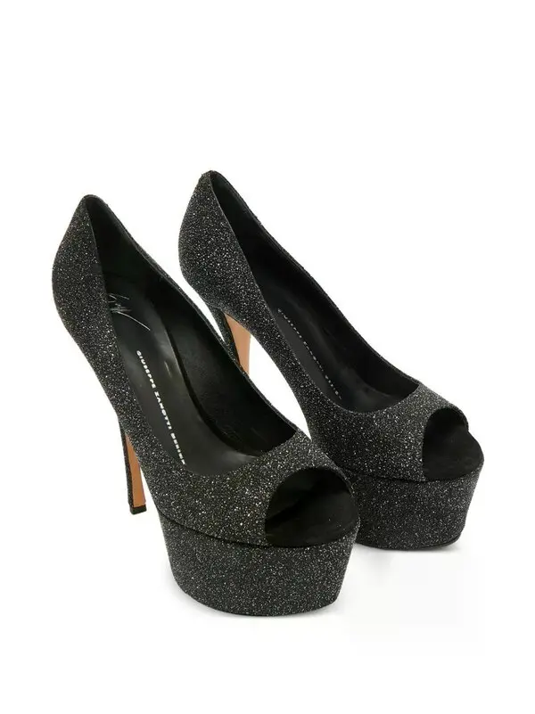 GIUSEPPE ZANOTTI Sharon Platform Pumps Glitter Finish