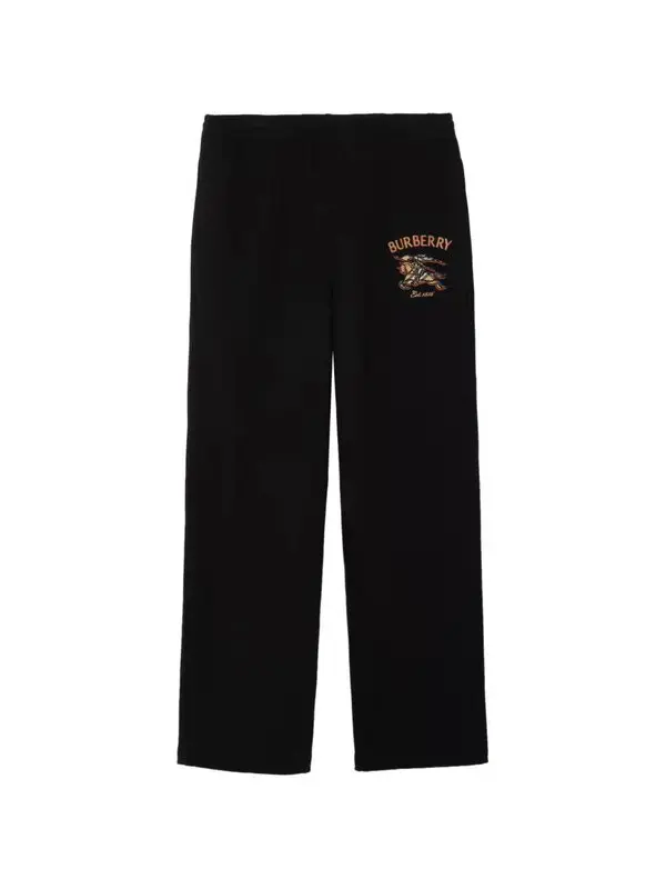 Burberry Checkered Knight-logo Cotton Track Pants