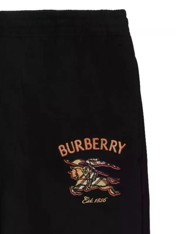 Burberry Checkered Knight-logo Cotton Track Pants