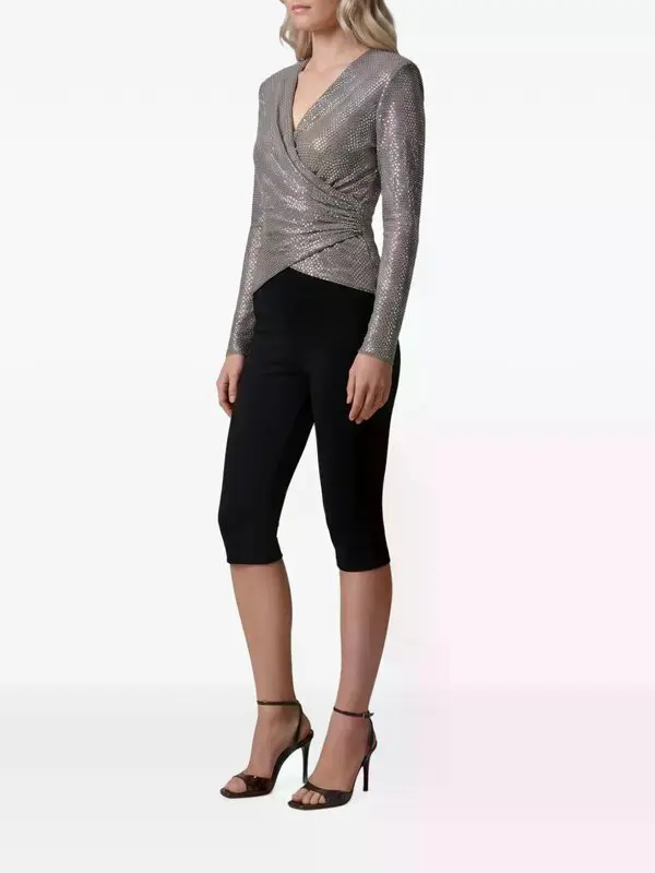 SELF-PORTRAIT Rhinestone Embellished Wrap Top