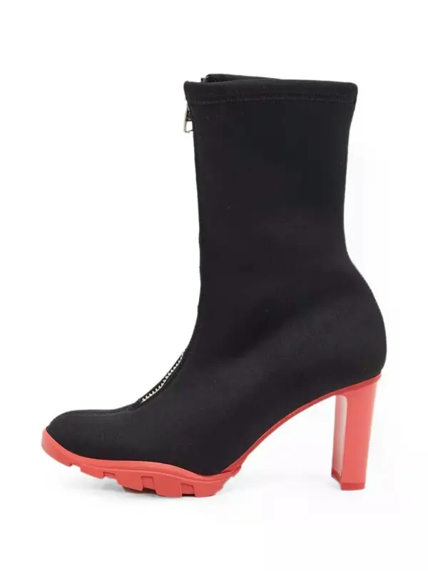 Alexander McQueen Stretch Fabric Zip Ankle Boots