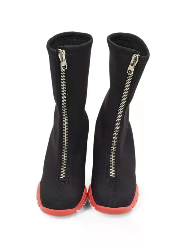 Alexander McQueen Stretch Fabric Zip Ankle Boots