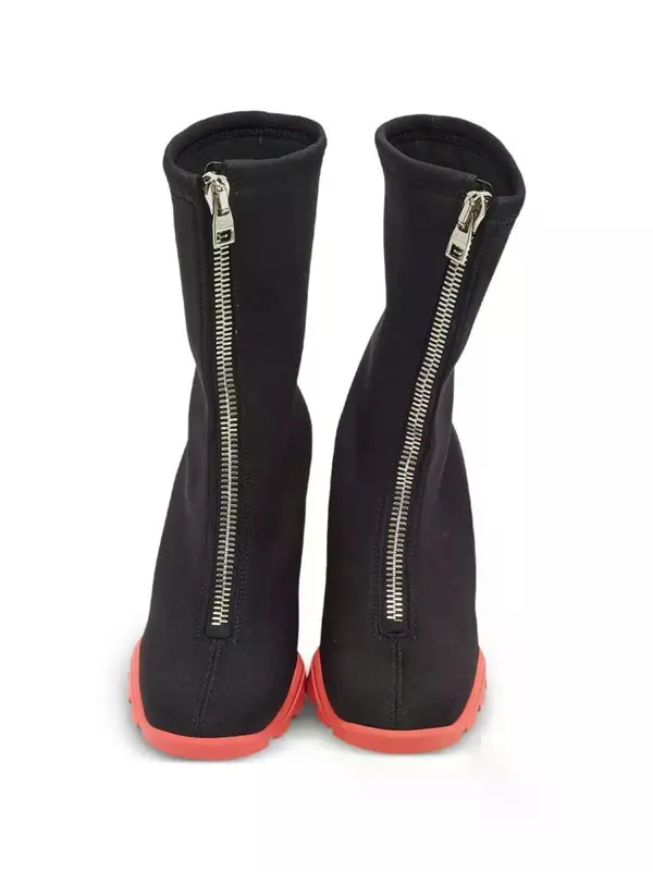 Alexander McQueen Stretch Fabric Zip Ankle Boots