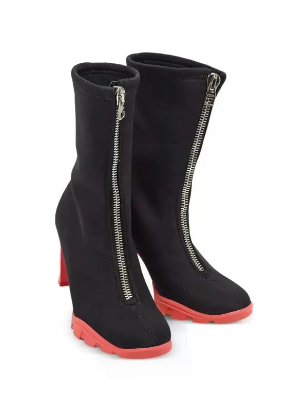 Alexander McQueen Stretch Fabric Zip Ankle Boots