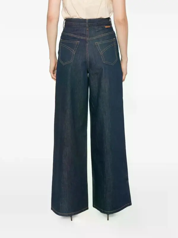 Zimmermann High-waisted Wide-leg Jeans With Contrast Topstitching