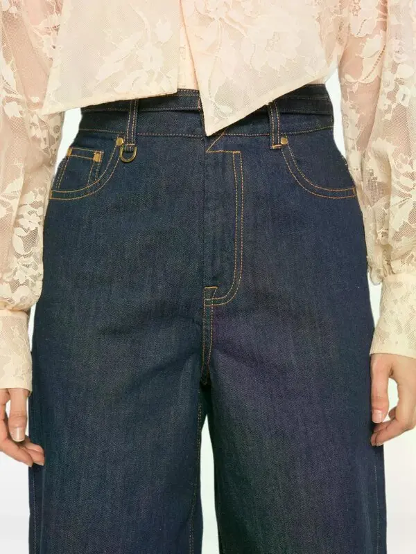Zimmermann High-waisted Wide-leg Jeans With Contrast Topstitching