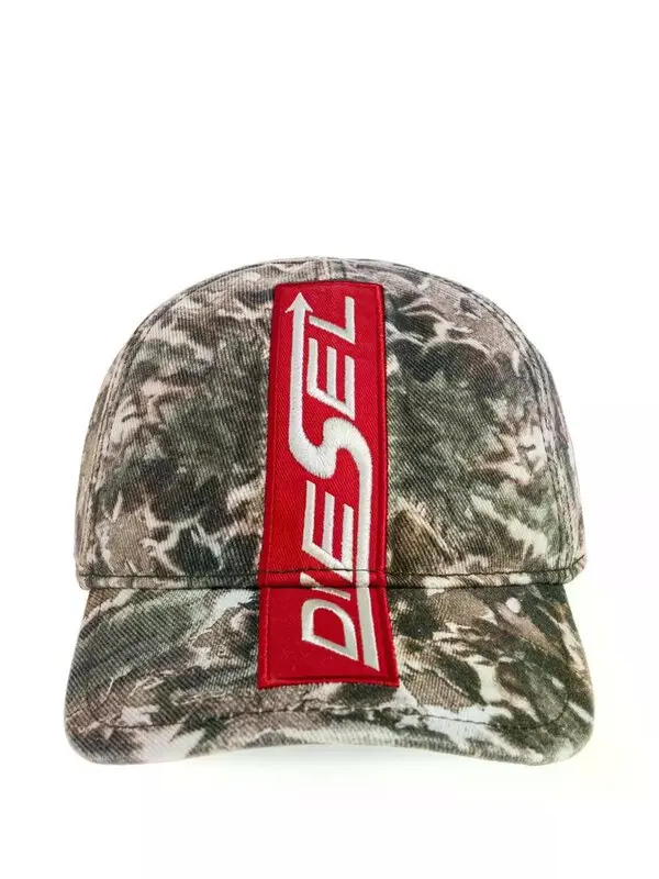 DIESEL® Logo-patch Tie-dye Baseball Cap - Brown