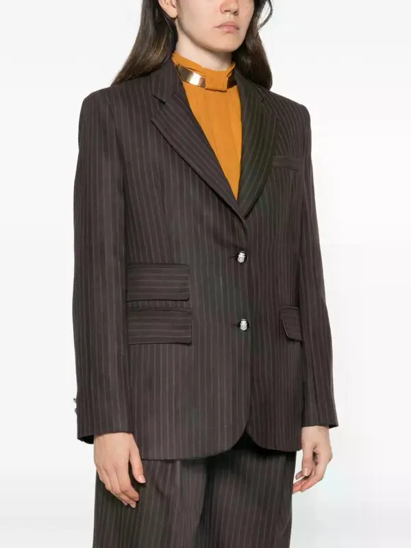 Elisabetta Franchi Pinstripe-pattern Notched-lapel Blazer
