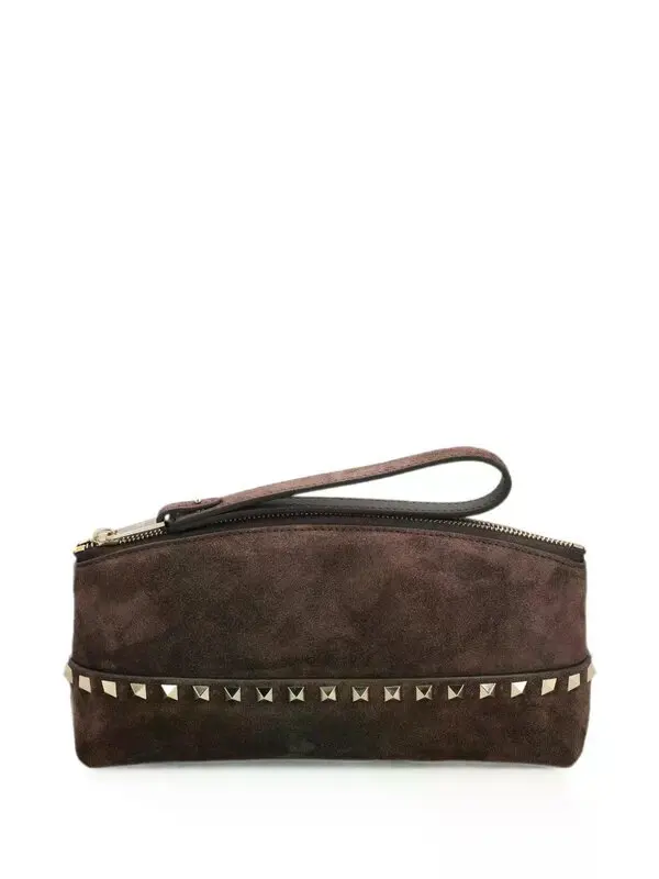 Valentino Garavani Rockstud Suede Clutch Bag