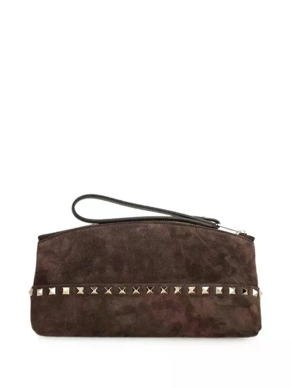 Valentino Garavani Rockstud Suede Clutch Bag