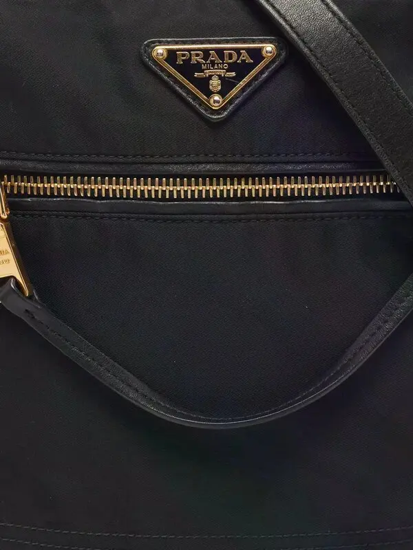 Prada Front Zip Crossbody Bag - Black