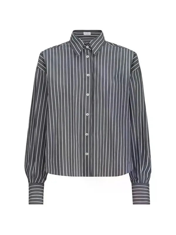 Brunello Cucinelli Striped Cotton Poplin Shirt