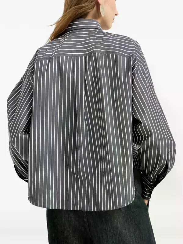 Brunello Cucinelli Striped Cotton Poplin Shirt