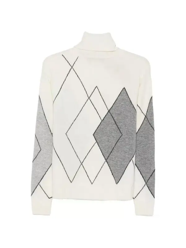 Seventy Argyle-pattern Roll-neck Sweater