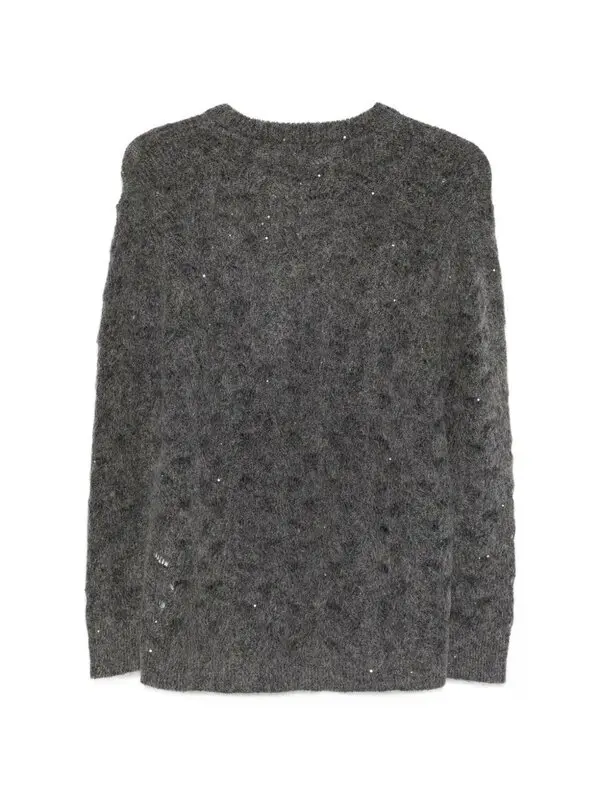 Seventy Sequin-embellished Open-knit Sweater