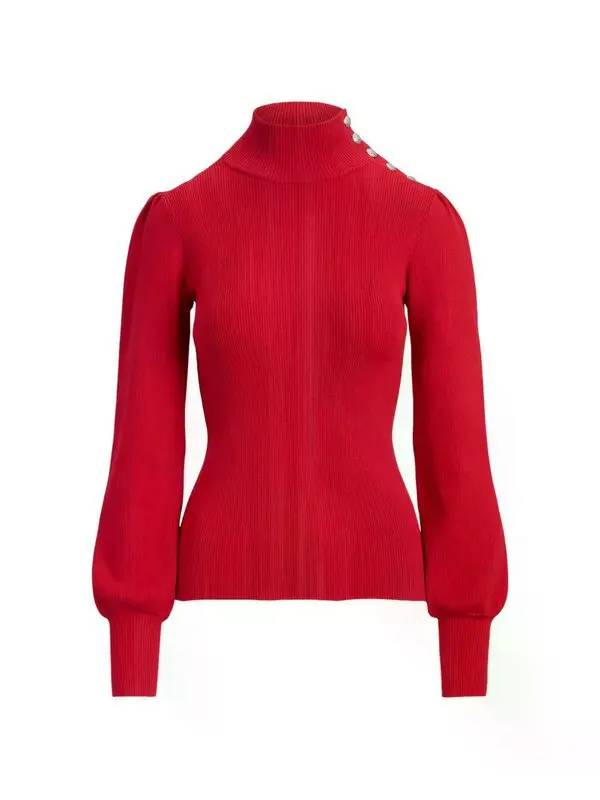 Ralph Lauren Button-trim Ribbed-knit Sweater