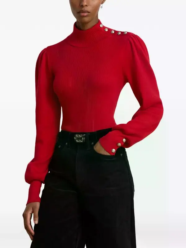 Ralph Lauren Button-trim Ribbed-knit Sweater