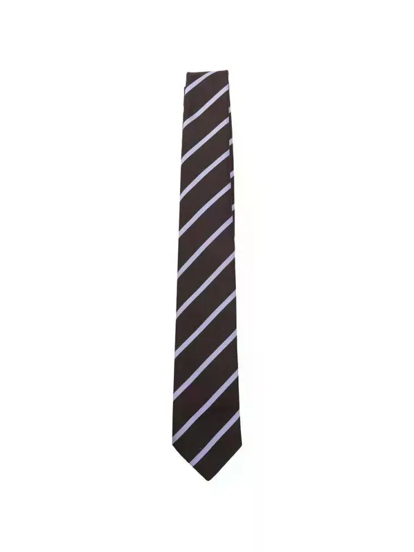 THE FRANKIE SHOP Diagonal-stripe Tie - Brown