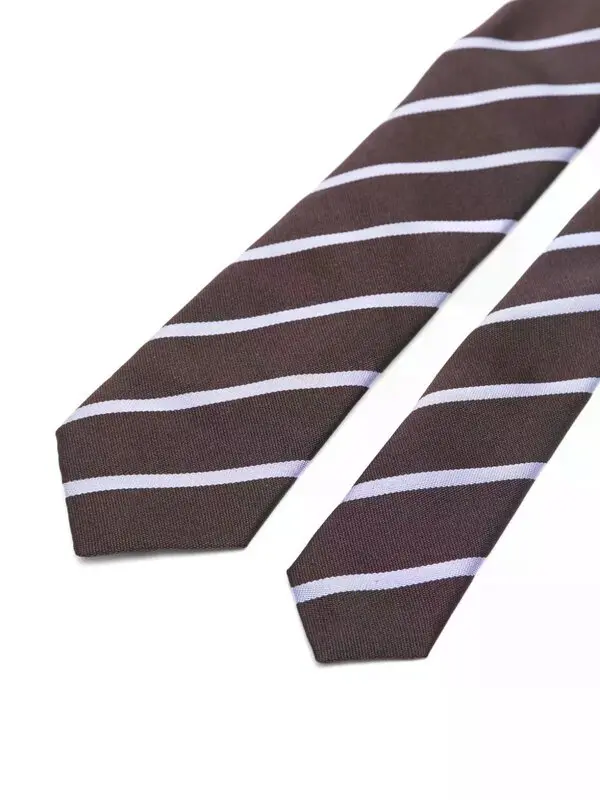 THE FRANKIE SHOP Diagonal Stripe Tie - Brown